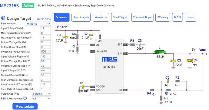 使用【DCDC设计】在线设计 - 仿真工具和GUI - MPS技术论坛