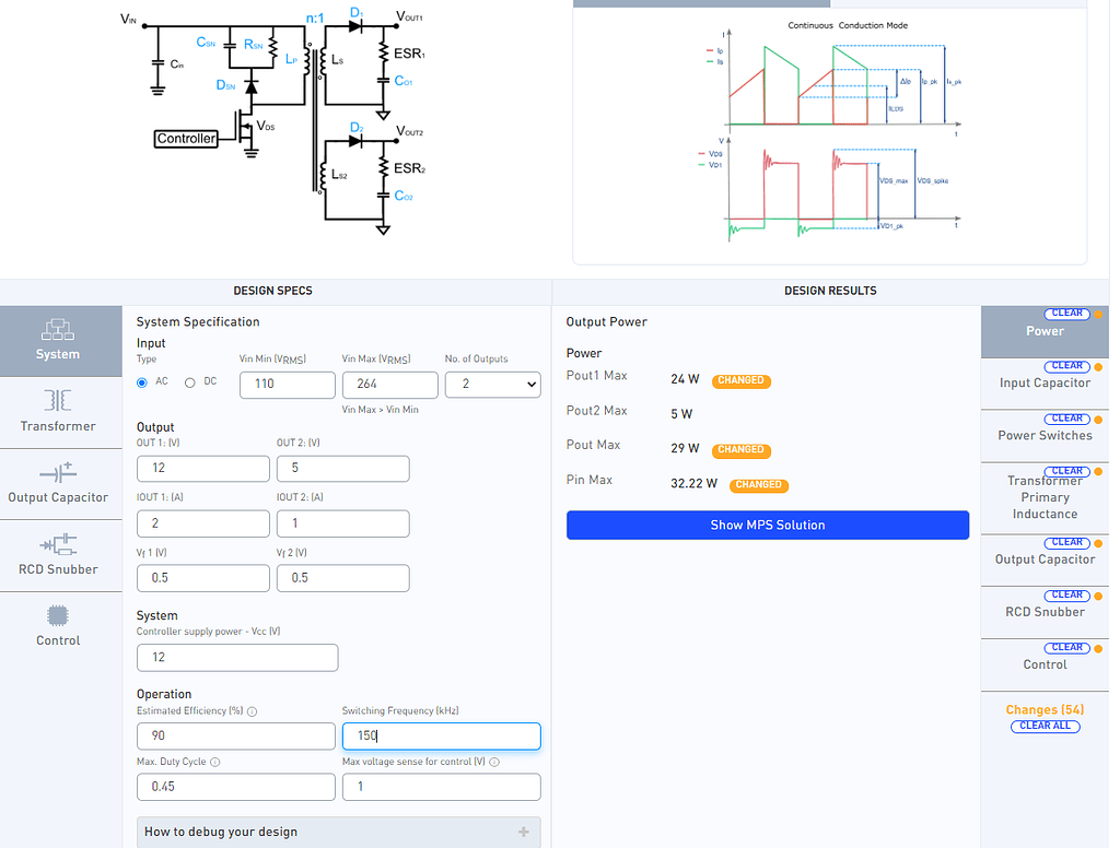【MPS设计工具体验分享】flyback反激式开关电源设计 - 仿真工具和GUI - MPS技术论坛