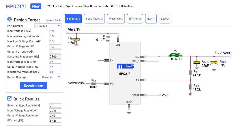 【DCDC设计】DC/DC在线设计工具试用 - 仿真工具和GUI - MPS技术论坛