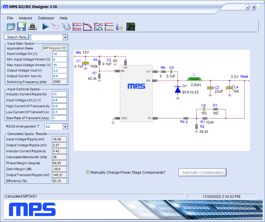 【MPS探索营+第二站】MPS DC/DC Designer windows版使用感受 - 电池管理 - MPS技术论坛
